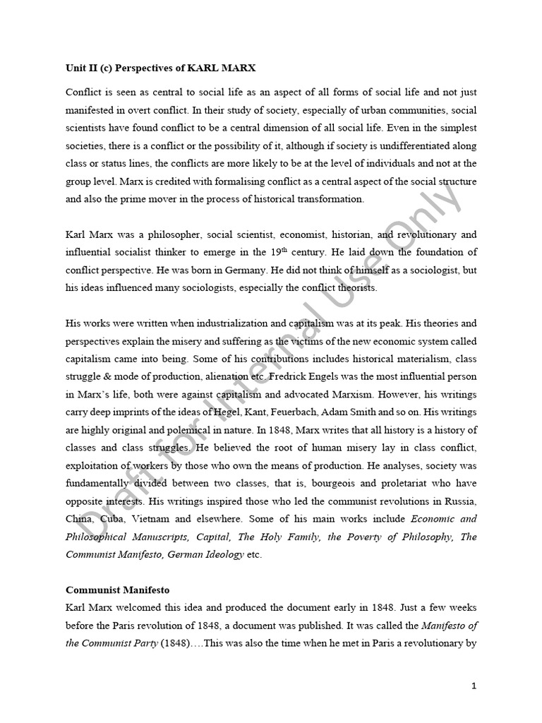 Unit II Social Stratification (Part III) | PDF | Marx's Theory Of ...