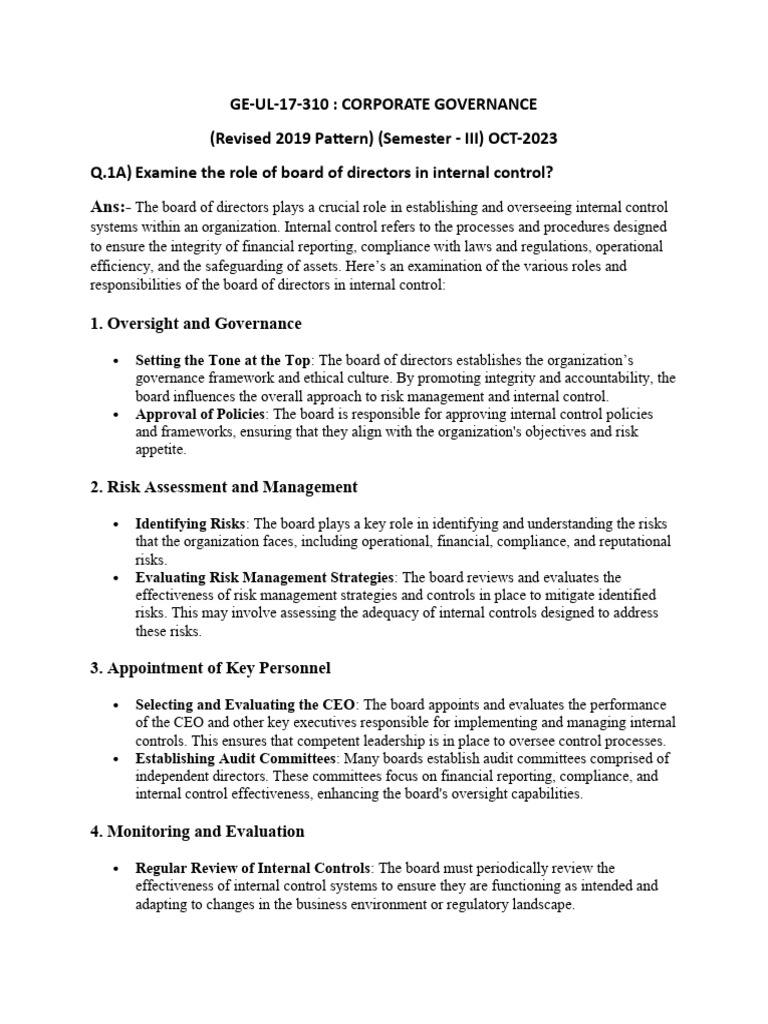 Corporate Governance | PDF | Internal Control | Corporate Social ...