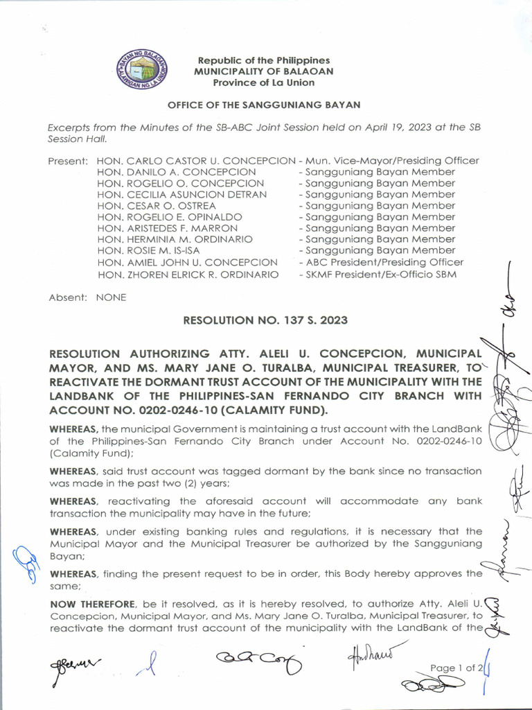 Resolution No. 137 S. 2023 - Resolution Authorizing Atty. Aleli U ...