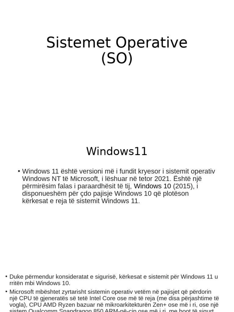 Sistemet Operative (SO) 2.0 | PDF