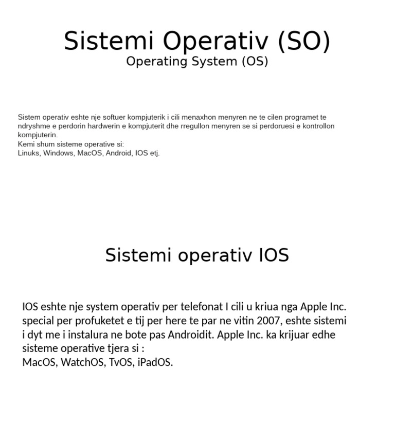 Sistemi Operativ (SO) | PDF
