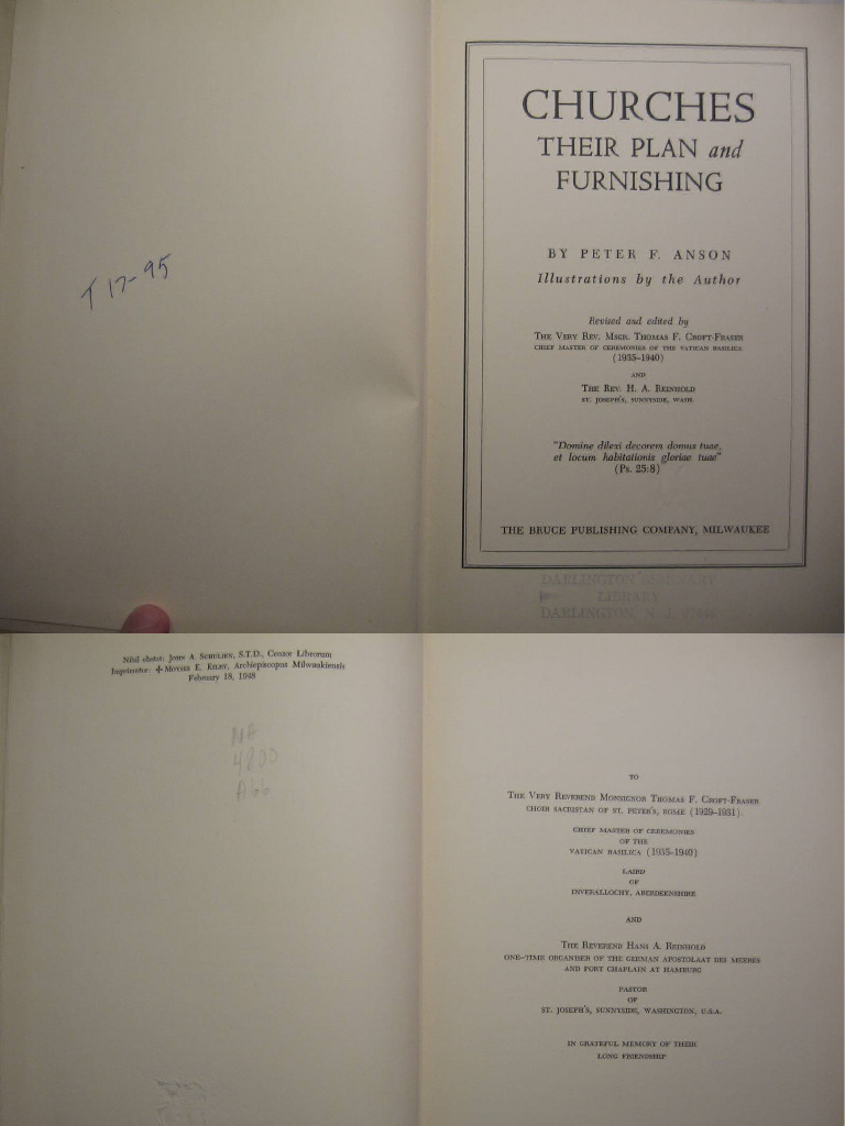 Churches, Their Plan and Furnishing (Anson, Peter F.) (Z-Library) | PDF