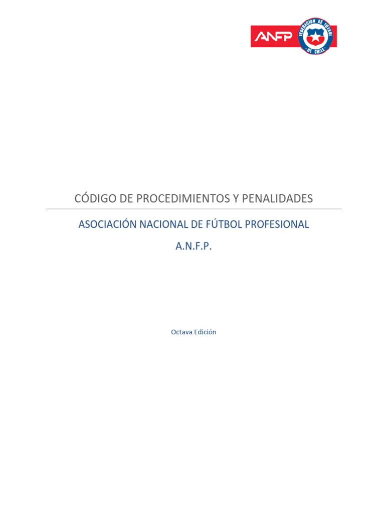 Codigo ANFP | PDF | Árbitro | Apelación
