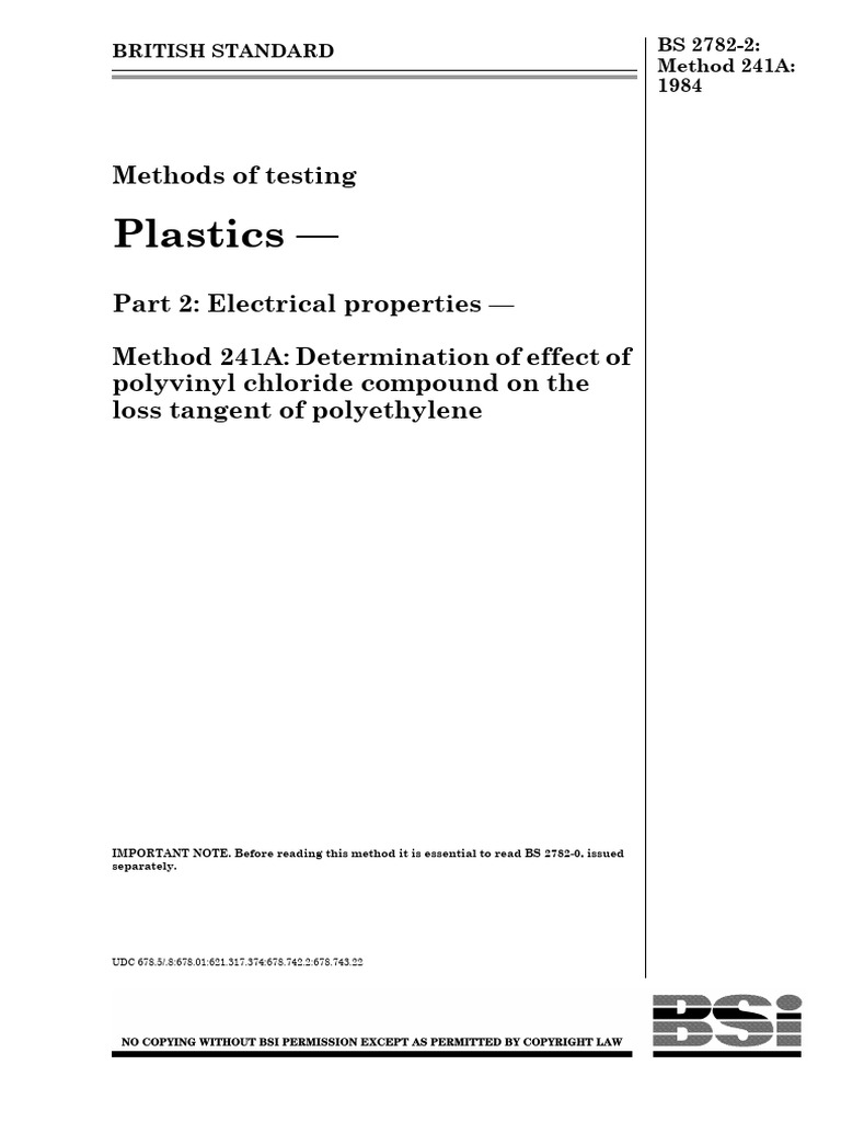 Plastics - : Methods of Testing | PDF | Polyvinyl Chloride | Polyethylene