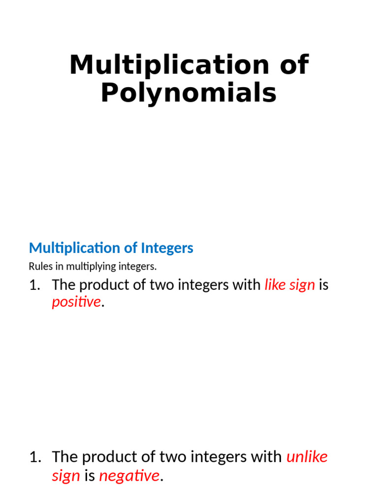 Multiplication Of Polynomials Pdf