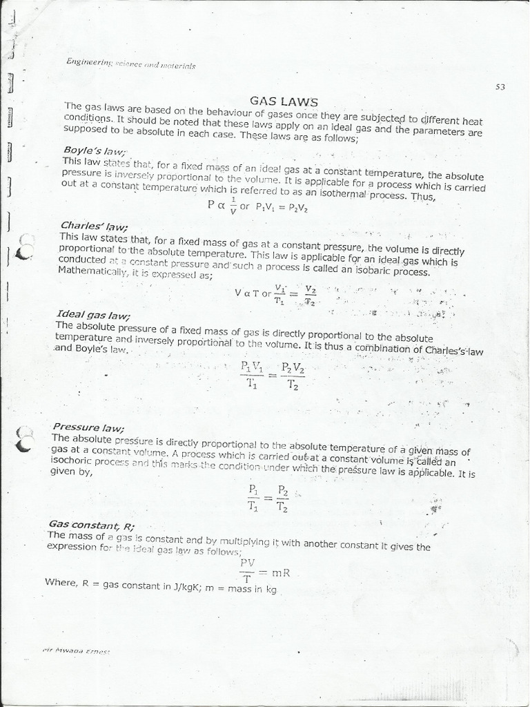 11 GAS LAWS Earnest Mwaba | PDF