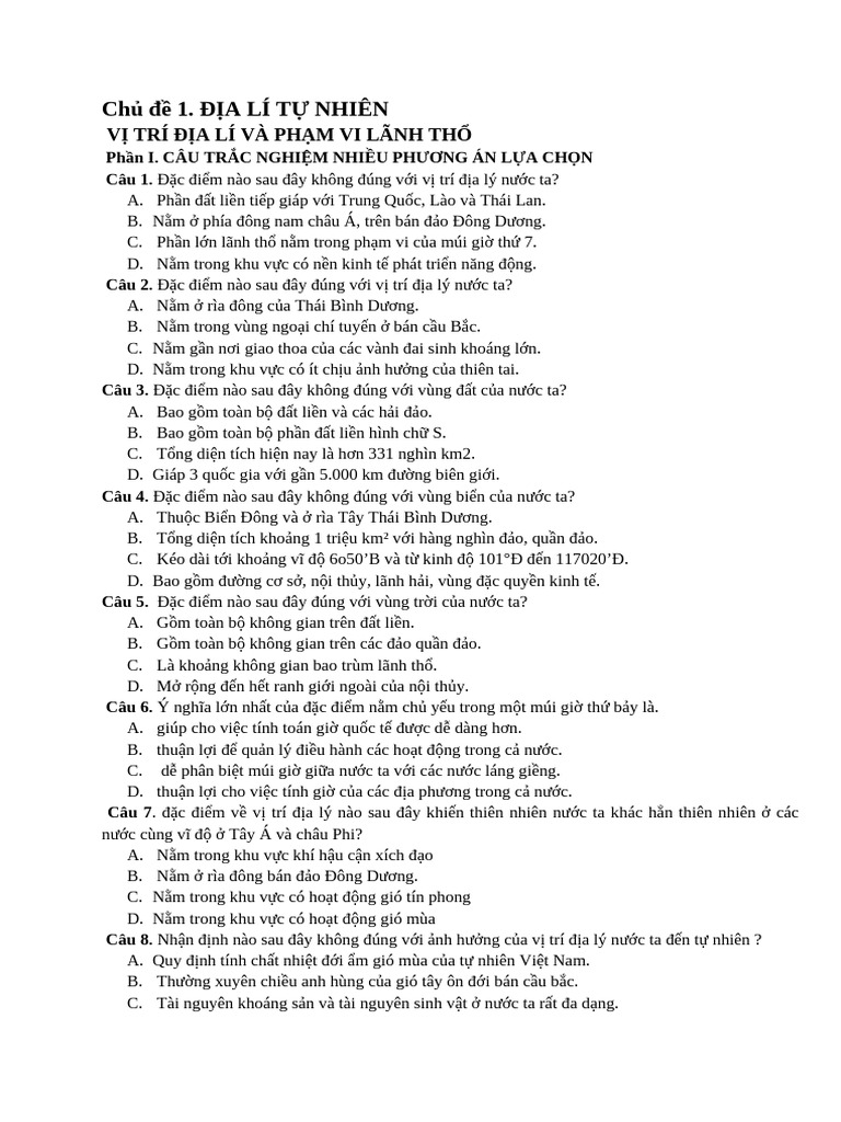 On Thi 12 C Huong Trinh 2018 | PDF