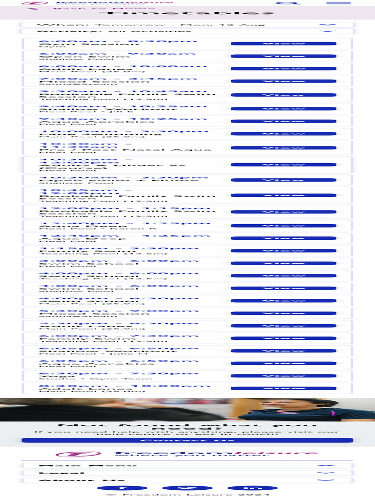 Freedom Leisure Swim & Gym Timetable | PDF | Physical Fitness | Physical Exercise