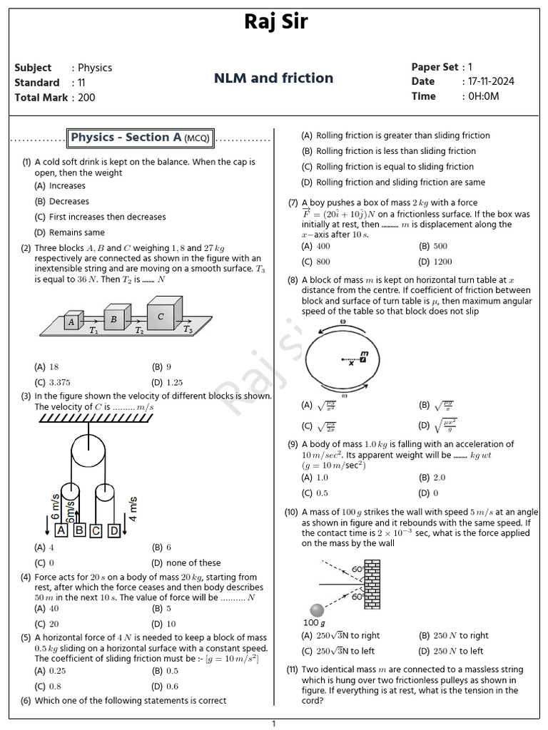 NLM and Friction 1731841723 | PDF | Friction | Force