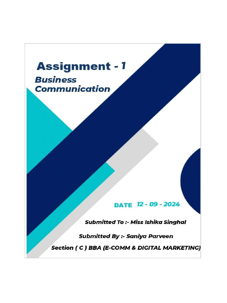 Business Communication Assignment-1 - Compressed | PDF