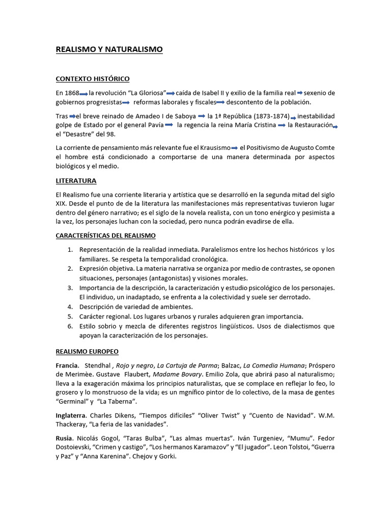 Realismo y Naturalismo. Poesía y Teatro 2º Mitad Sxix | PDF | Realismo ...