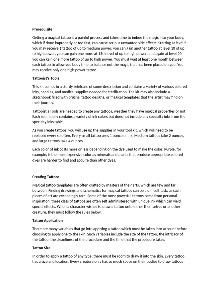 Tattoo rules | PDF | Tattoo