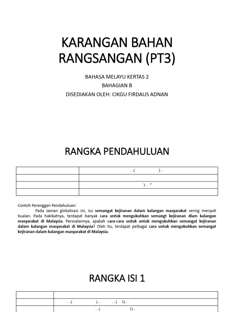 Karangan Bahan Rangsangan (Pt3) | PDF