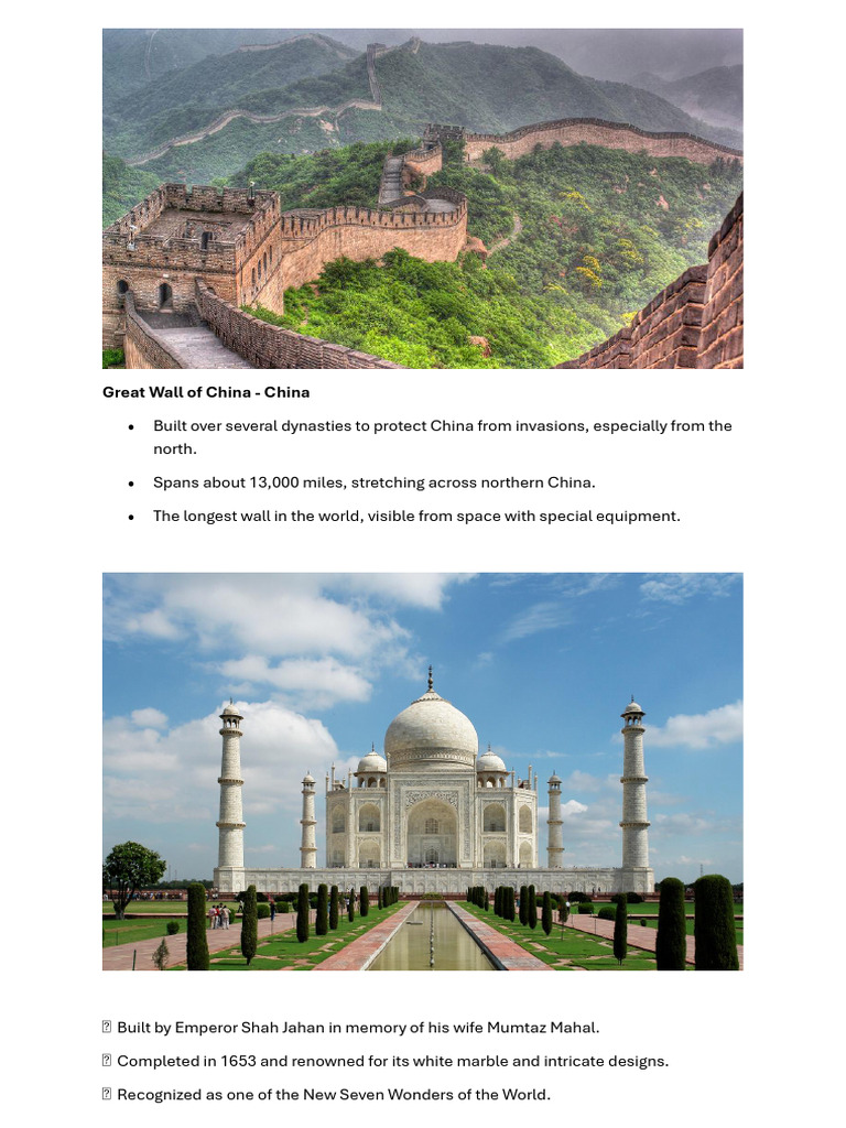 Famous Monuments of The World | PDF