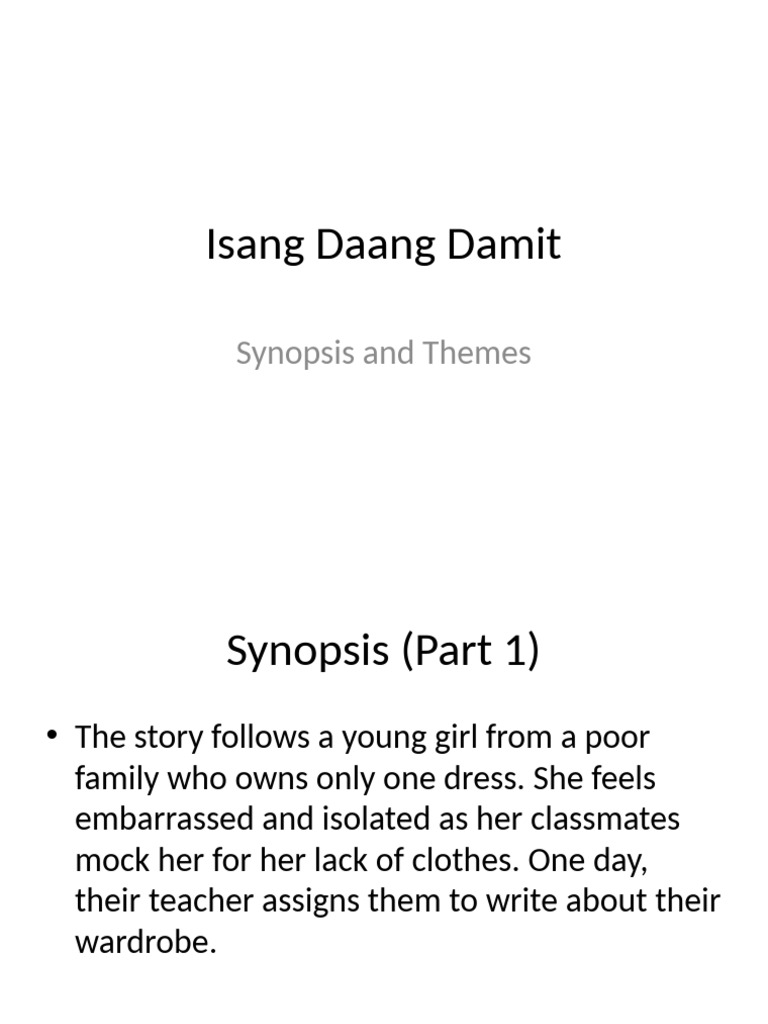 Isang Daang Damit Synopsis | PDF