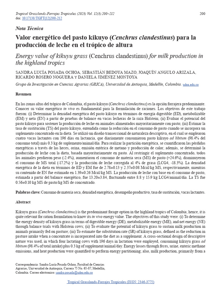 KIKUYO - Posada+Ochoa+et+al. | PDF | Caloría | Leche