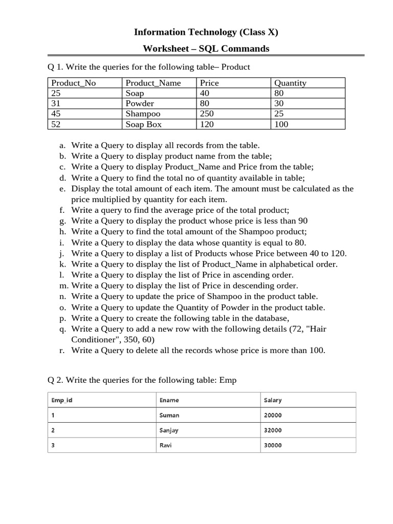 DBMSSQL Commands | PDF | Table (Database) | Computer Data