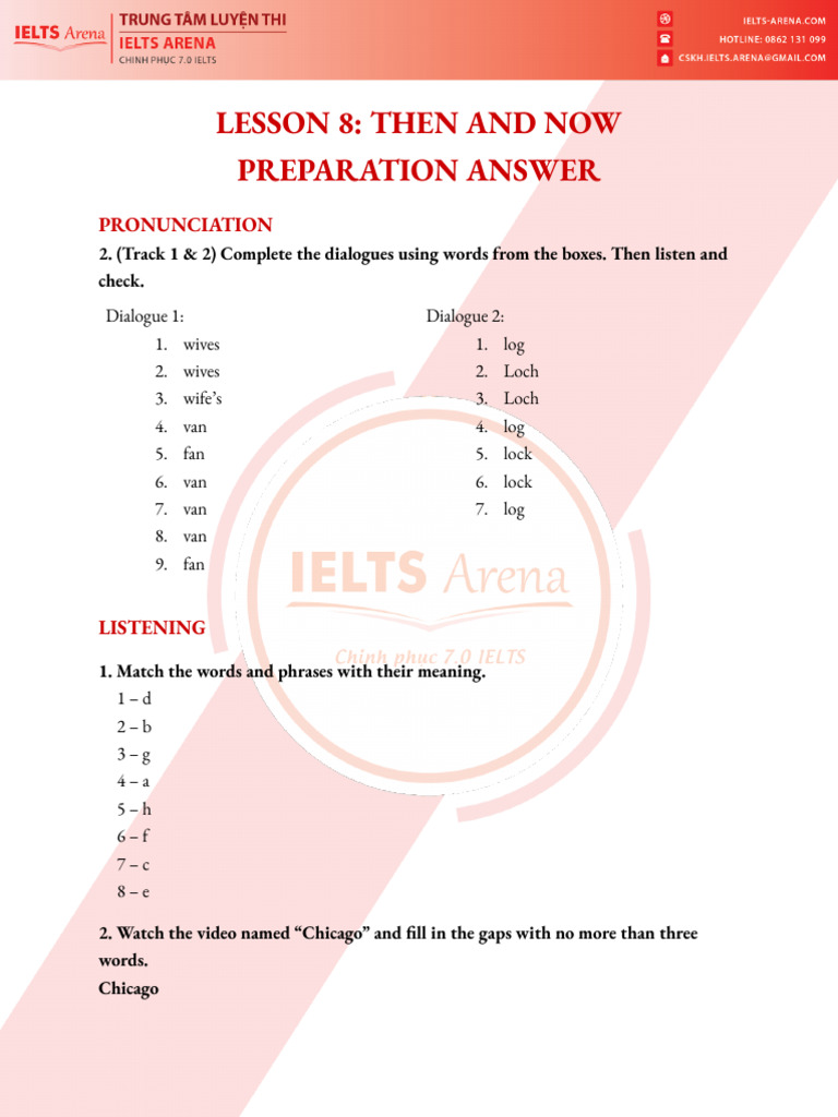 L8 - Then and Now - Preparation Key | PDF | New York City | Chicago