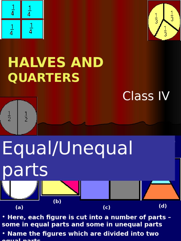 Understanding Halves and Quarters | PDF | Mathematical Concepts | Algebra