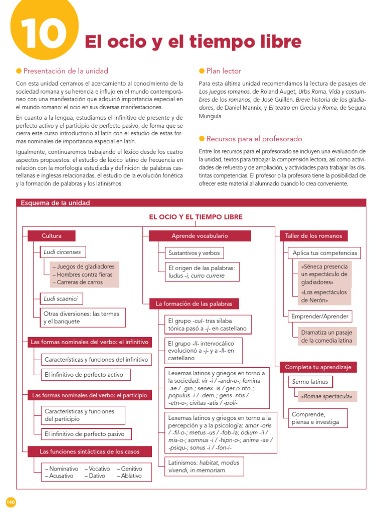 T10. El Ocio. 4º Latín. Con Soluciones. Anaya | PDF | Gladiador ...