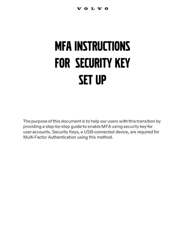 MFA Instructions Security Key | PDF