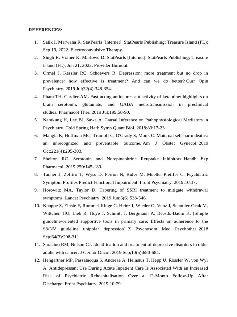 References - Intro & ROL | PDF | Major Depressive Disorder | Inflammation