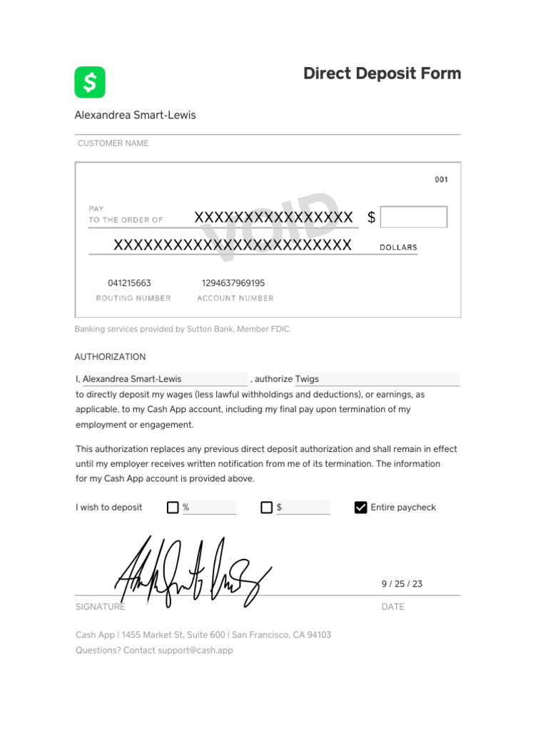 Direct Deposit Authorization Form | PDF