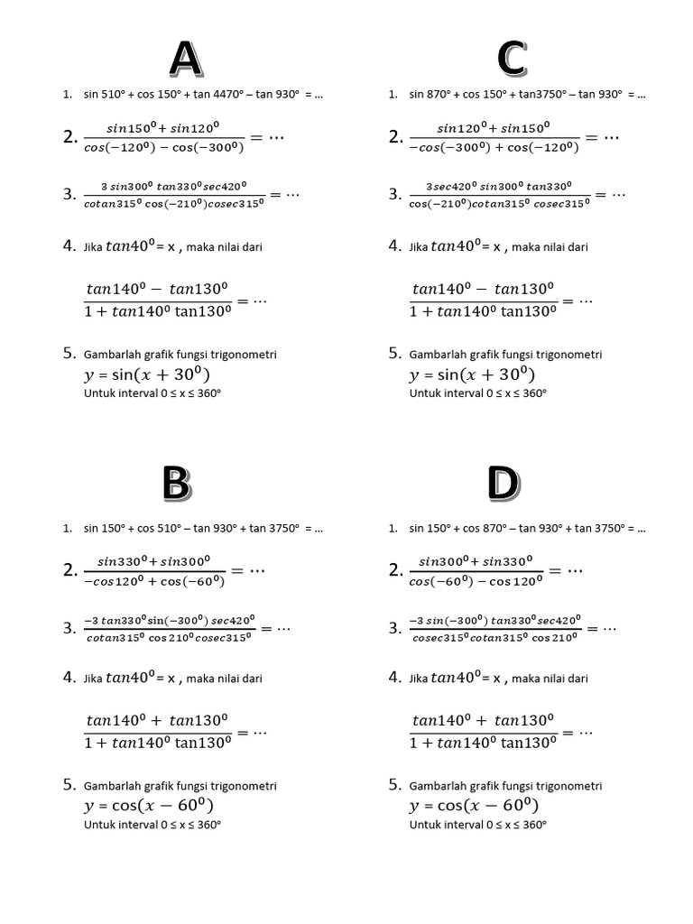 Soal UH Fungsi Trigono | PDF