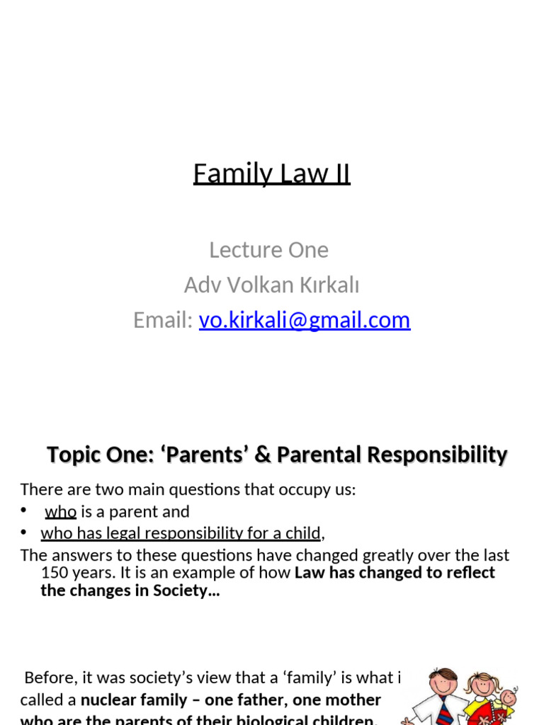 Family Law II - WK 1 Parental Responsibility | PDF | Parent | Surrogacy