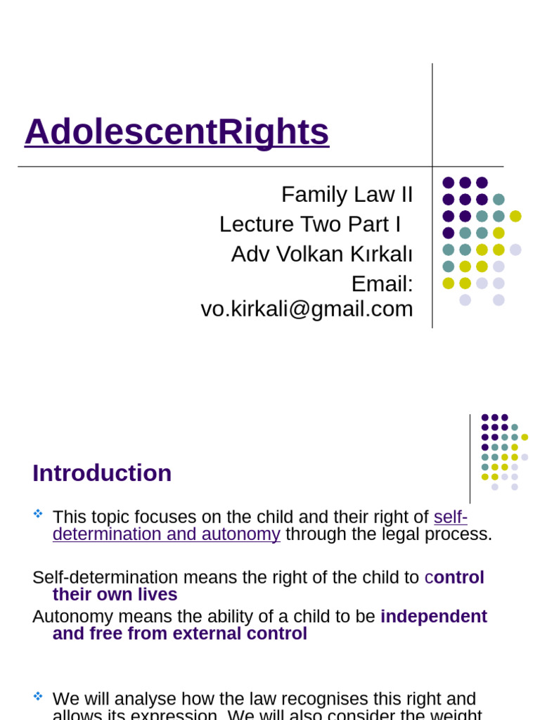 Family Law II WK 2 Adolescent Rights Gillick-Case | PDF | Adolescence ...