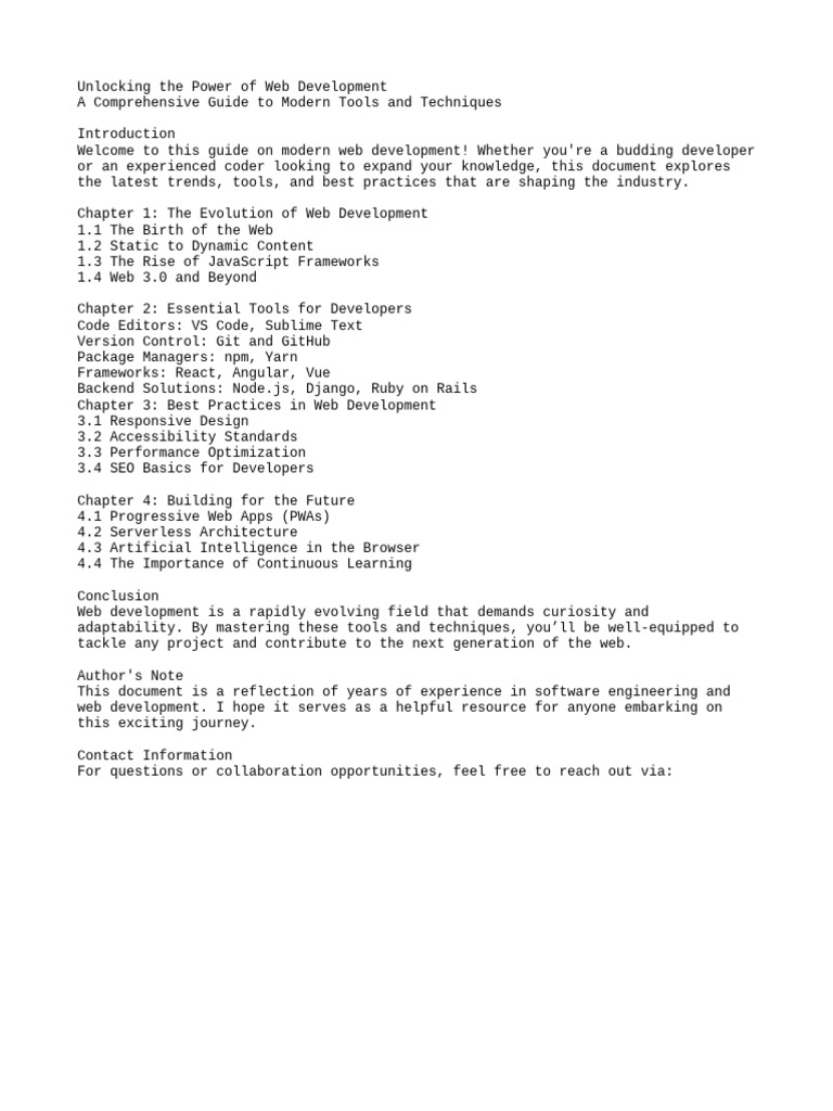 Unlocking The Power of Web Development | PDF | Art | Computers