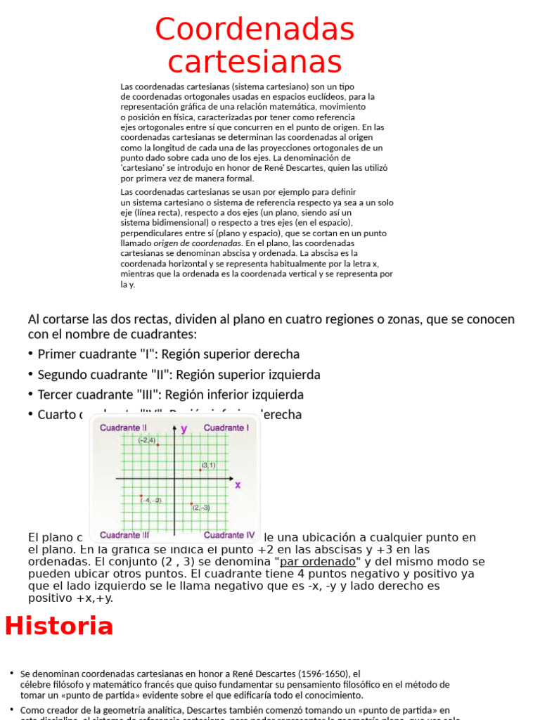 Introducción a las Coordenadas Cartesianas | PDF | Sistema de ...