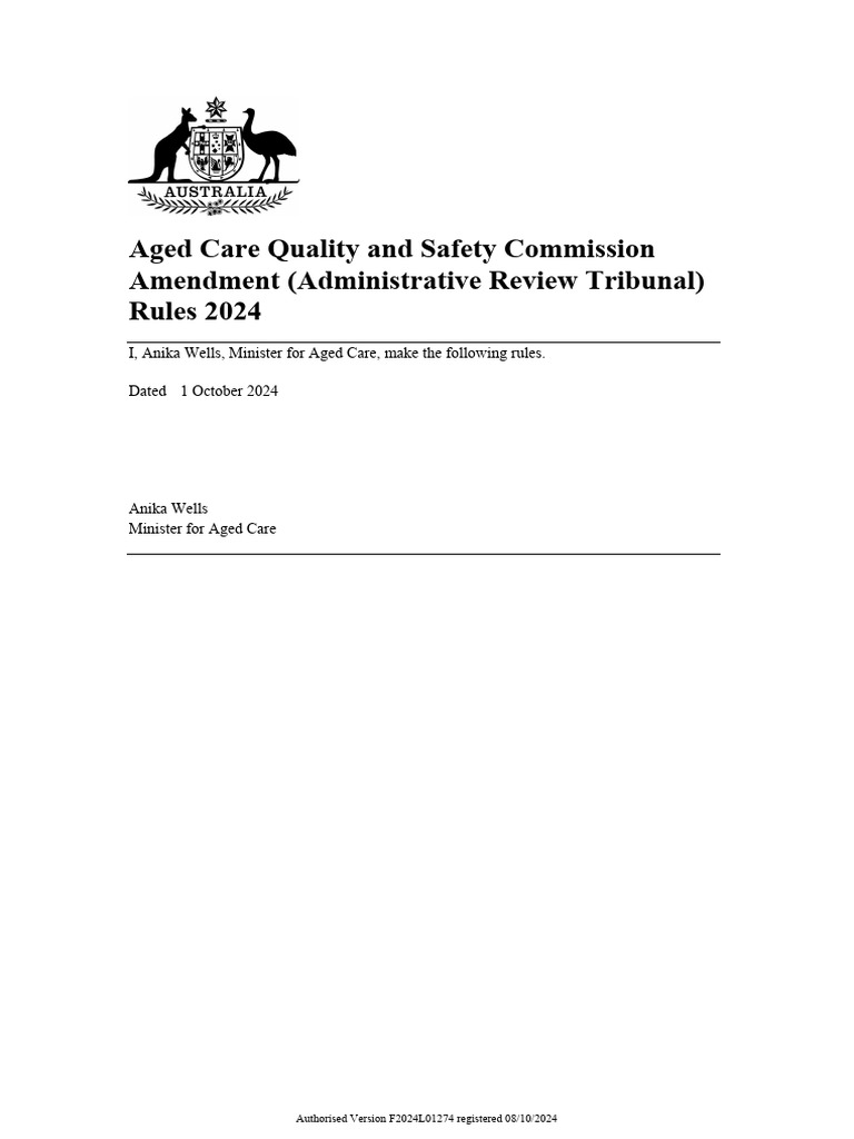 Aged Care Quality and Safety Commission Act 2018 | PDF | Justice ...