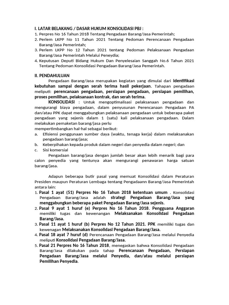 Bahan Rapat Konsolidasi PBJ | PDF