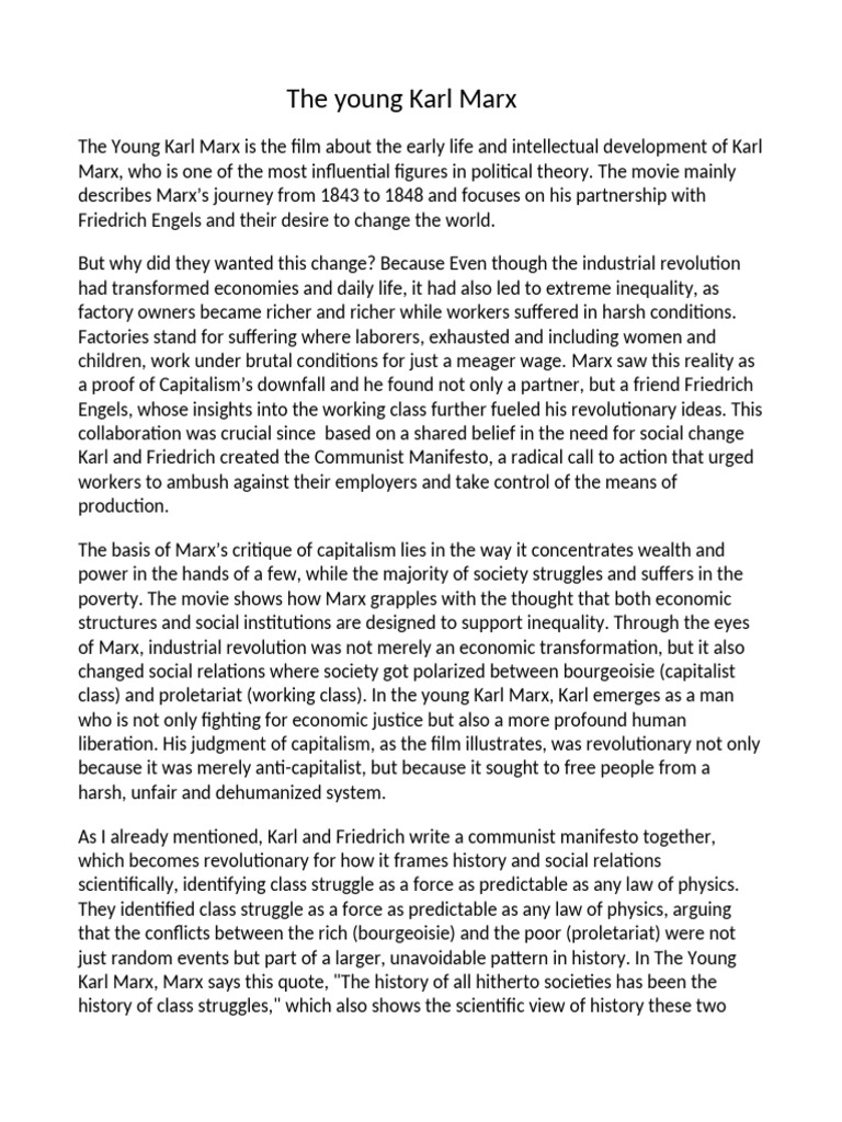The Young Karl Marx | PDF | Karl Marx | Communism