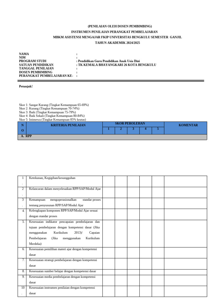 Lampiran DPL Dan Pamong | PDF
