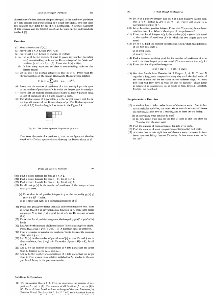 Partitions Exercise | PDF | Elementary Mathematics | Mathematical Objects Partitions Exercise | PDF | Elementary Mathematics | Mathematical Objects