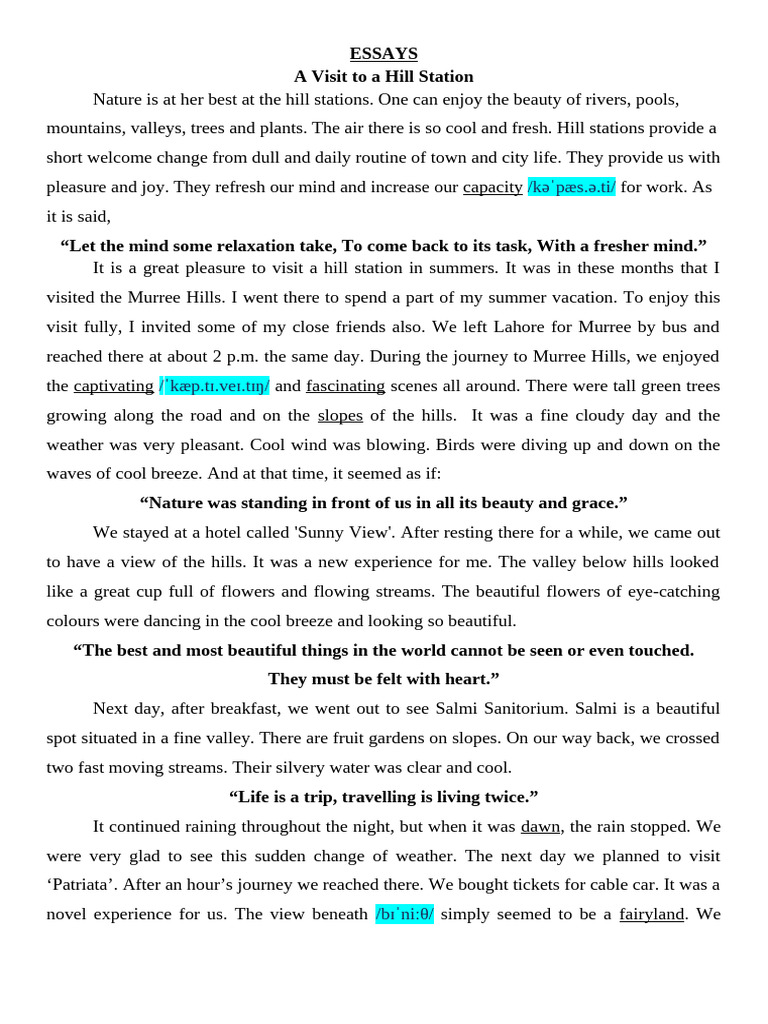Essays and Paragraphs 10 | PDF | Muhammad Ali Jinnah