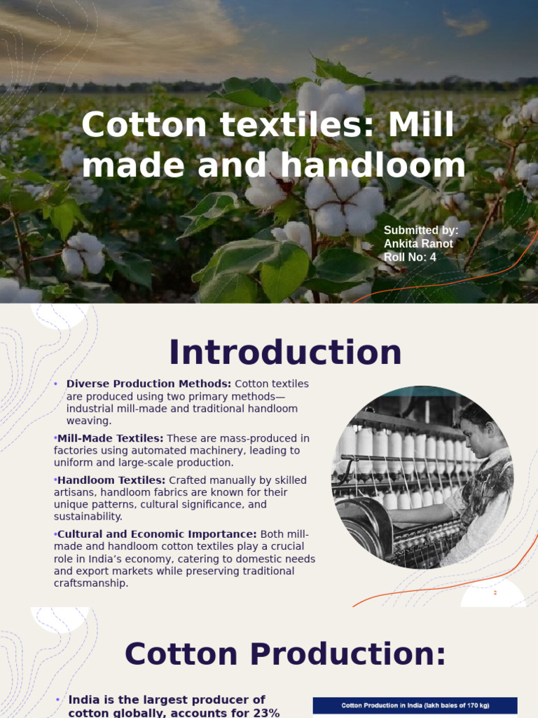 Cotton Textiles Mill Made and Handloom | PDF | Cotton | Textiles