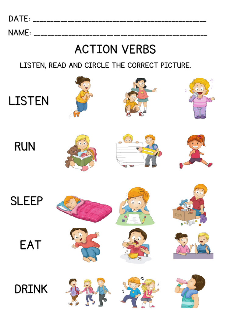 Circle The Action Verbs | PDF | Art