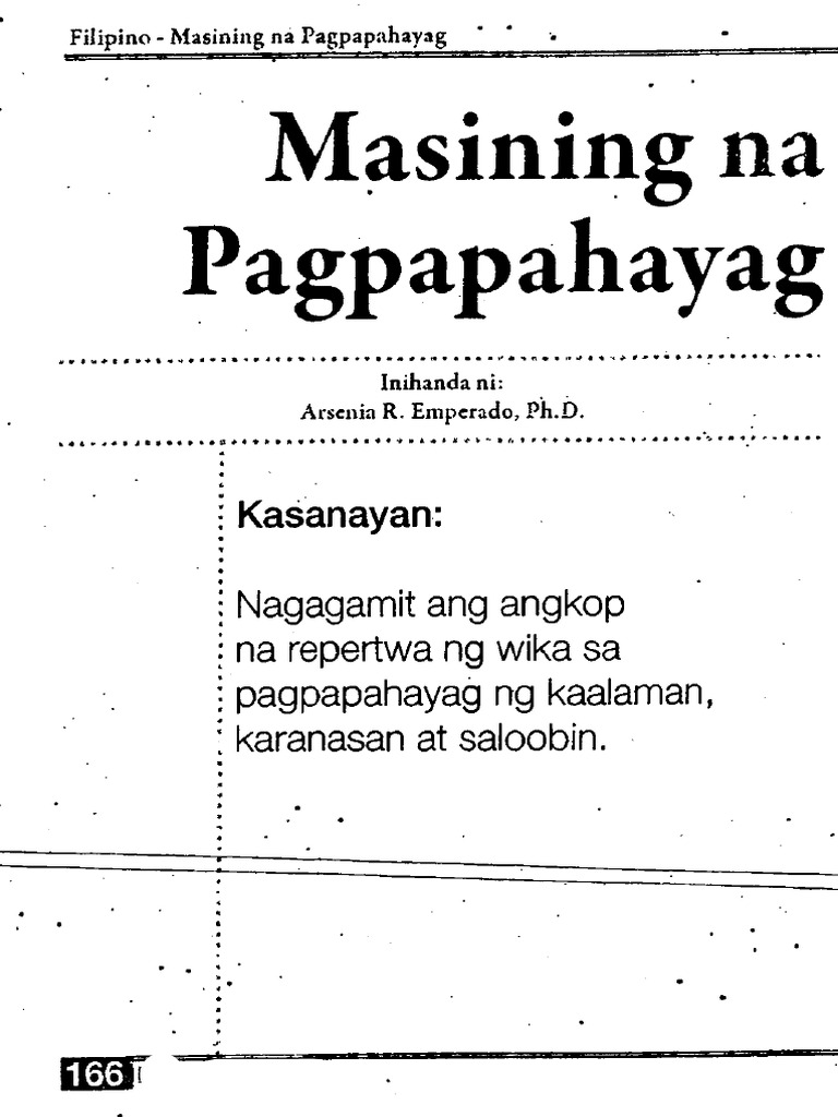 Week 4 Cba 1 (Handout 3) - Masining Na Pagpapahayag | PDF
