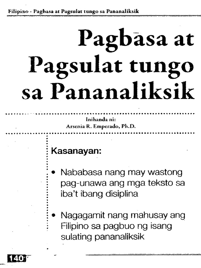 Week 4 Cba 1 (Handout 2) - Pagbasa at Pagsulat Tungo Sa Pananaliksik | PDF