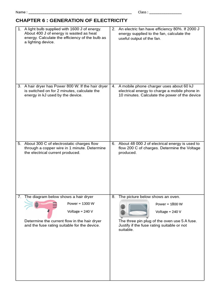 Exercise Science Form 3 Chapter 6 Electricity | PDF | Electricity ...