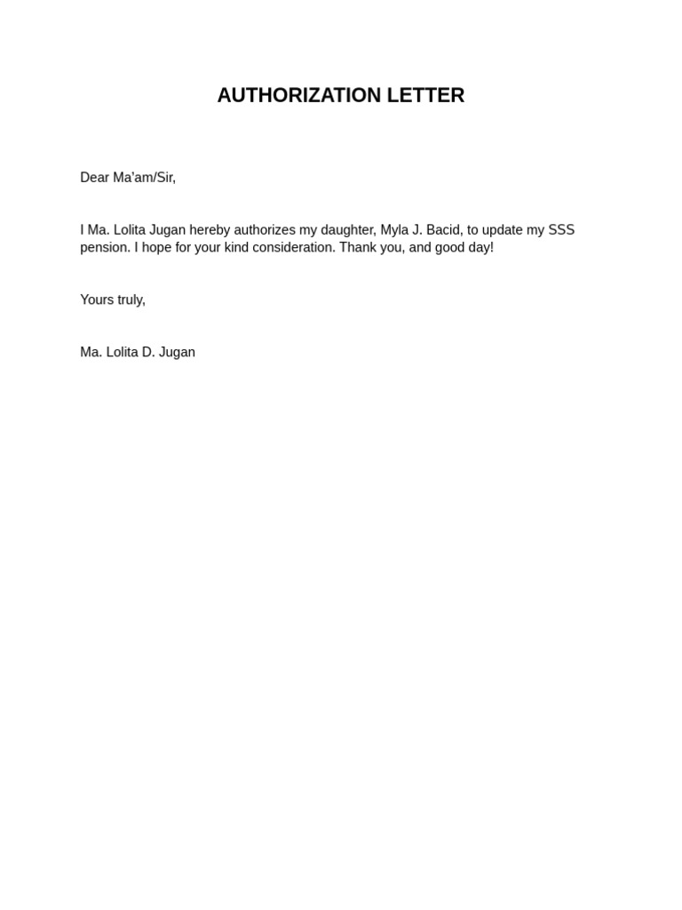 Authorization Letter: Dear Ma'am/Sir | PDF