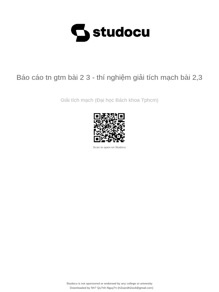 Bao Cao TN GTM Bai 2 3 Thi Nghiem Giai Tich Mach Bai 23 | PDF
