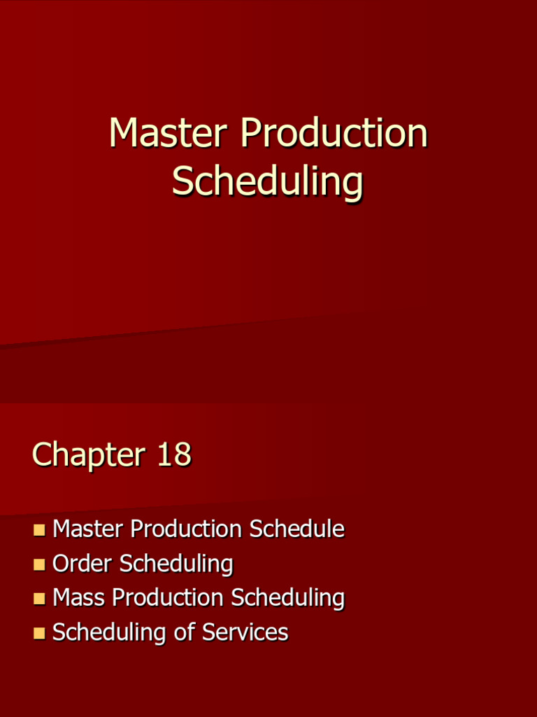 Master Production Scheduling Guide | PDF | Inventory | Economies
