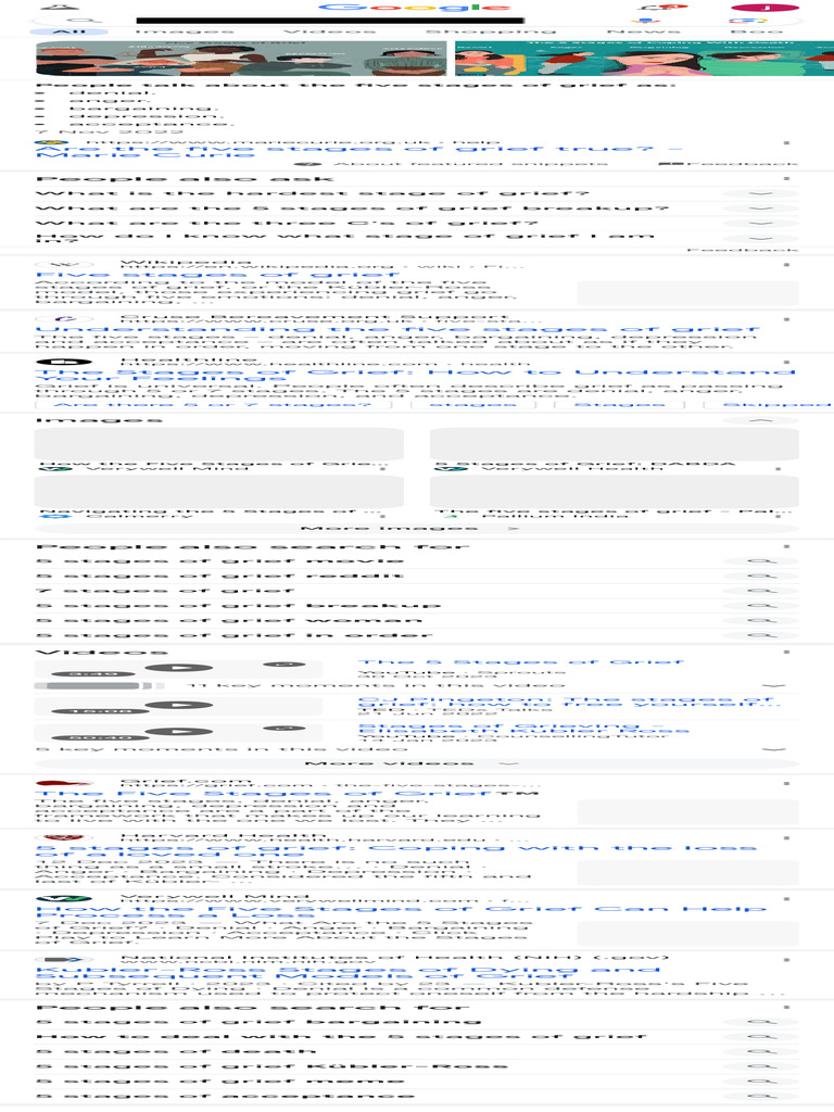 5 Stages Of Grief Pdf Grief Cultural Aspects Of Death