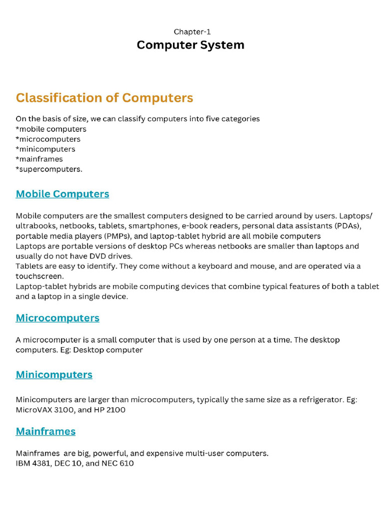 Grade 6 Chapter-1 Notes | PDF