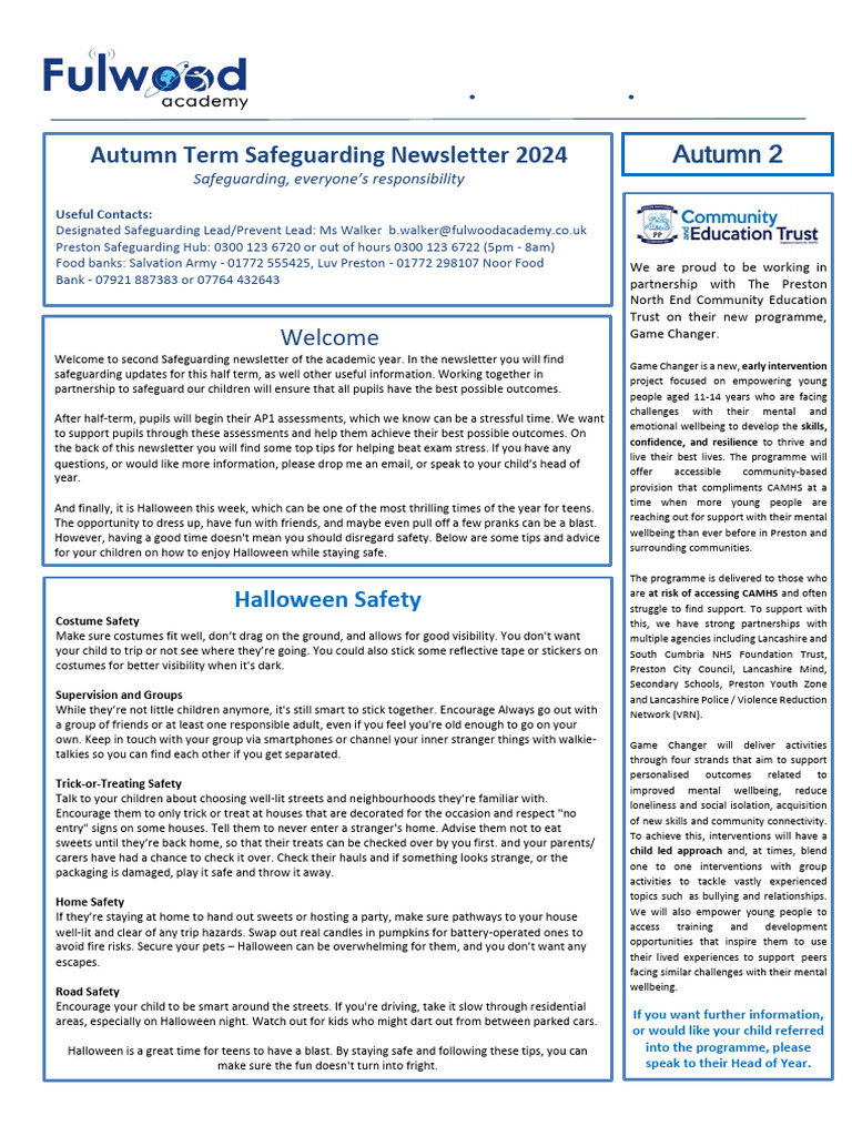 Autumn 2 24 - 25 Safeguarding Newsletter | PDF | Human Development ...