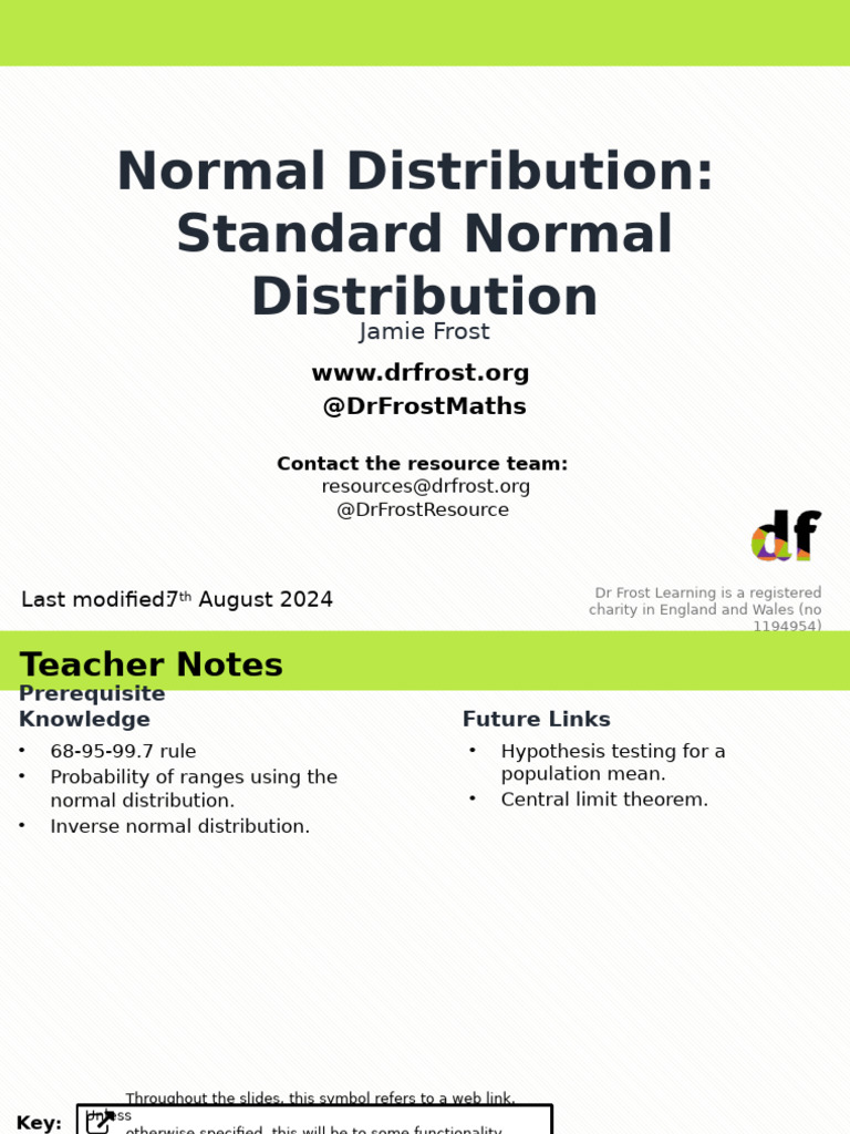 Normal Distribution - Standard Normal Distribution - Lesson | PDF | Normal Distribution ...